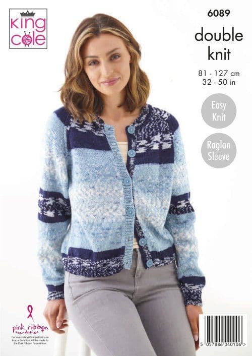 King Cole DK Knitting Pattern - 6089 Cardigans