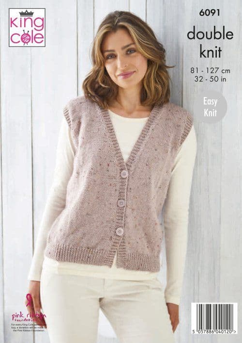 King Cole DK Knitting Pattern - 6091 Waistcoats