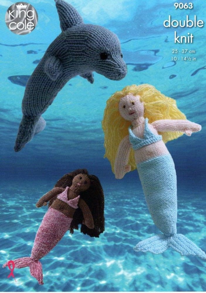 King Cole DK Knitting Pattern - 9063 Mermaids & Dolphins