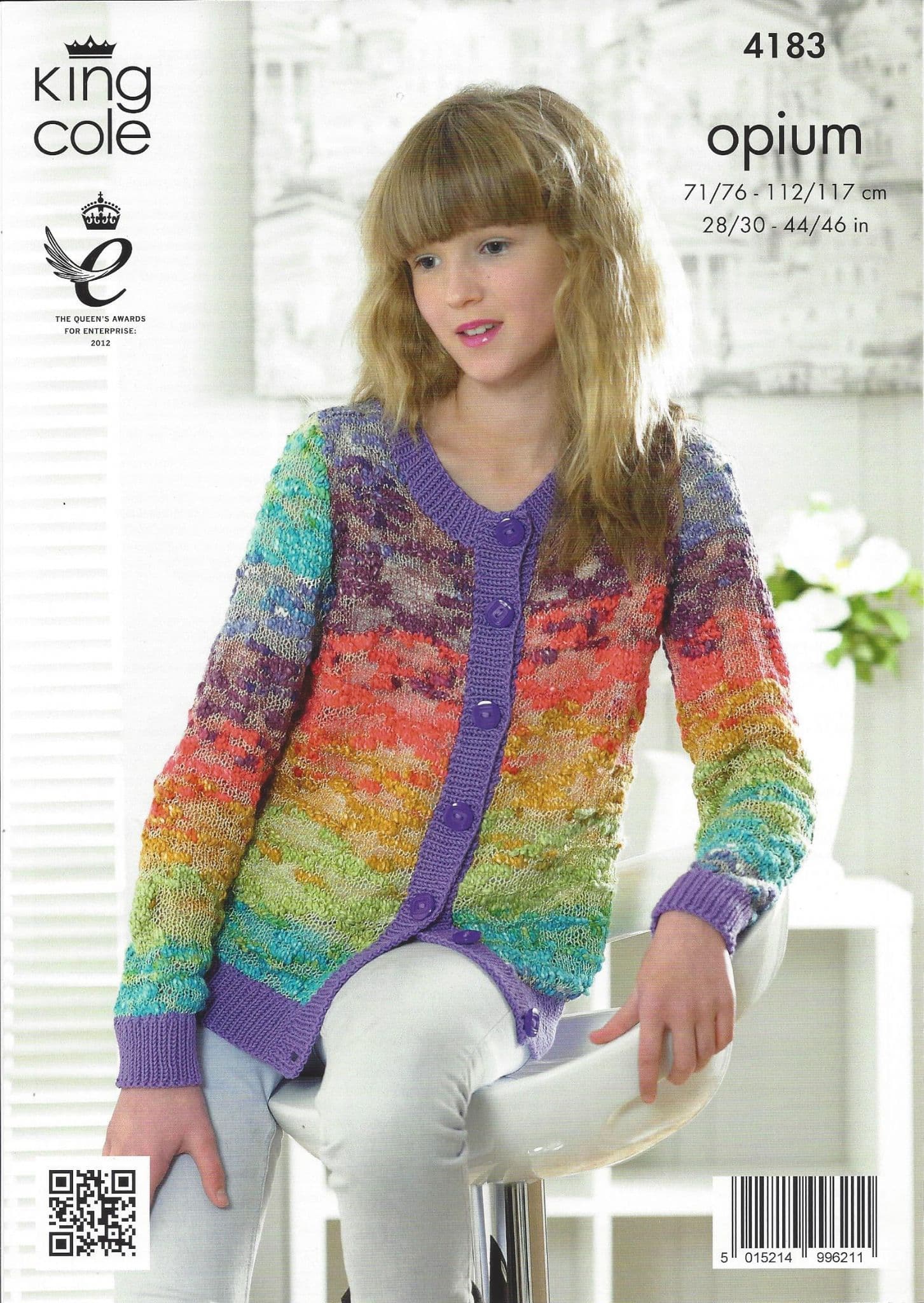 King Cole Opium Knitting Pattern - 4183 Sweater & Cardigan