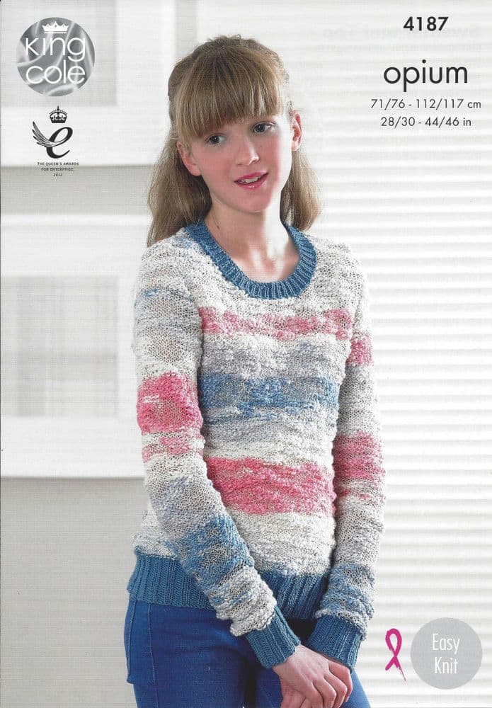 King Cole Opium Knitting Pattern - 4187 Sweater & Top