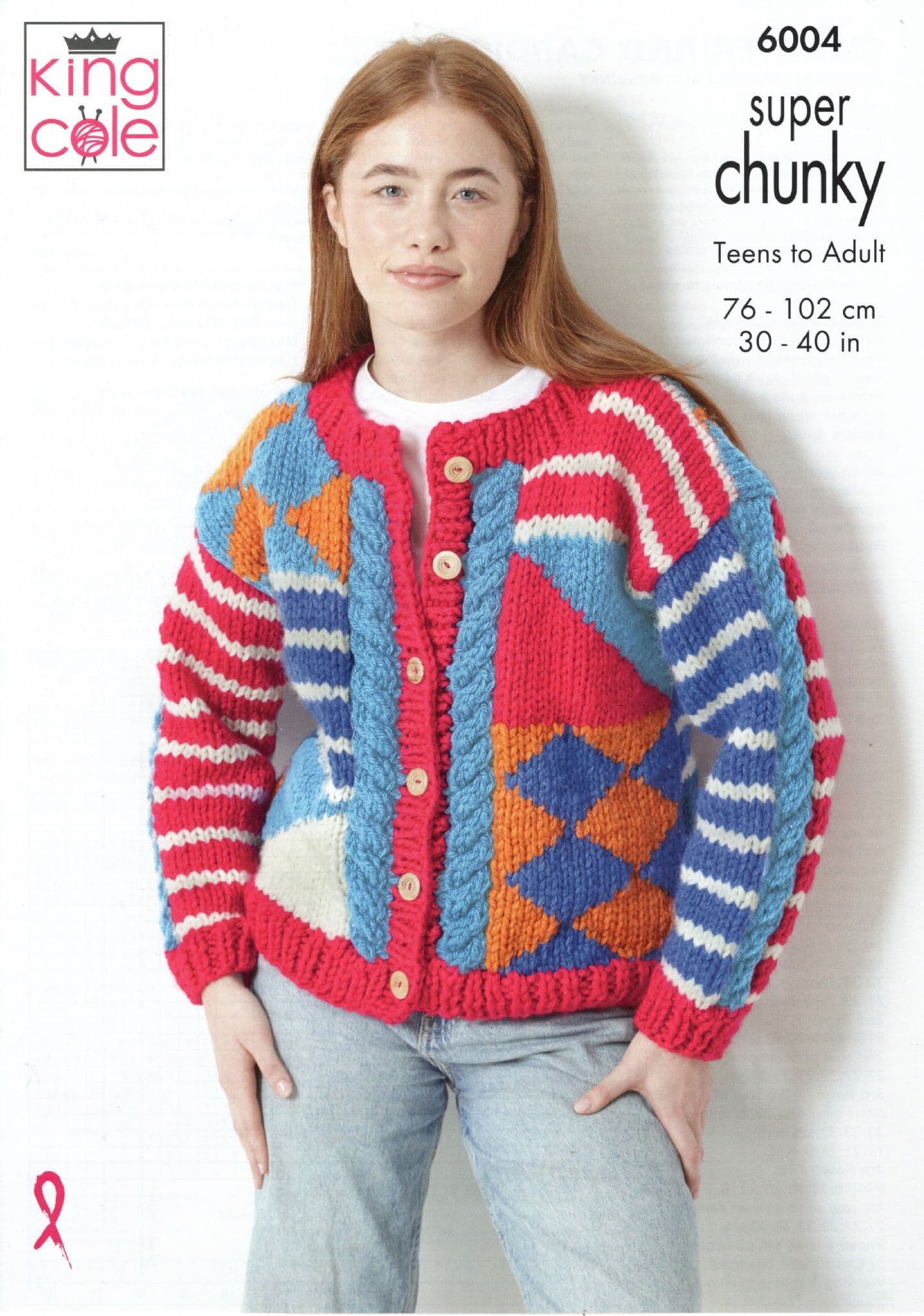 King Cole Super Chunky Knitting Pattern - 6004 Sweater & Cardigan