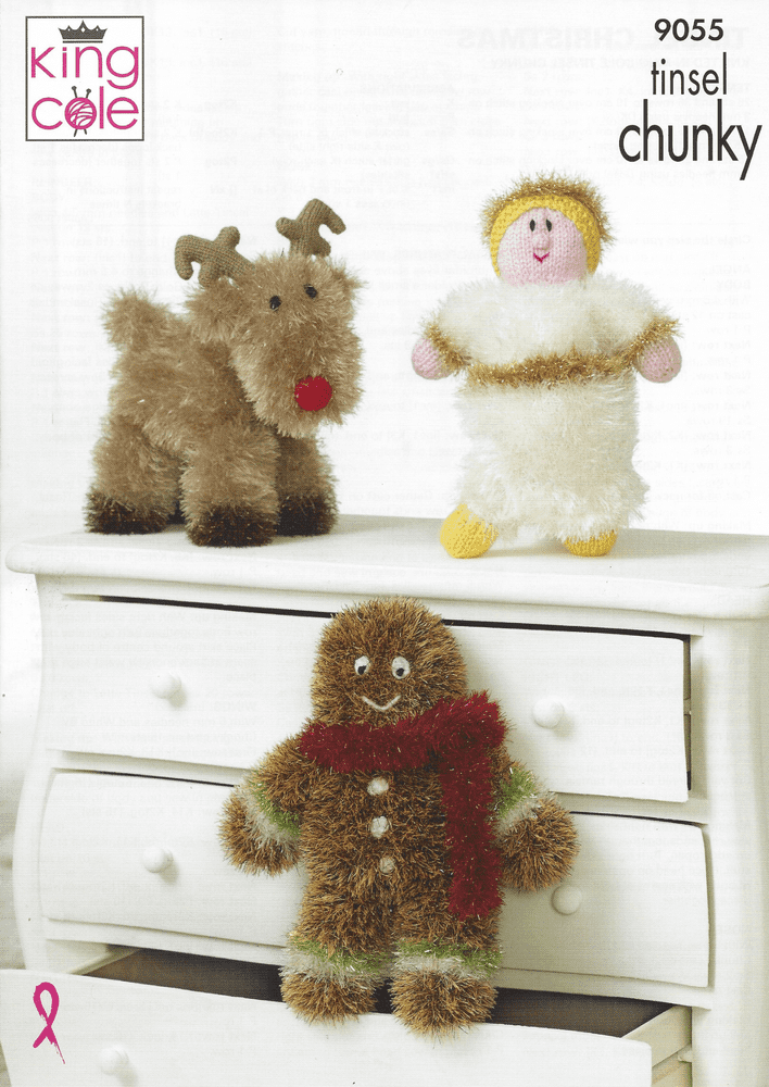 King Cole Tinsel Chunky - 9055 Angel Reindeer & Gingerbread Man ...