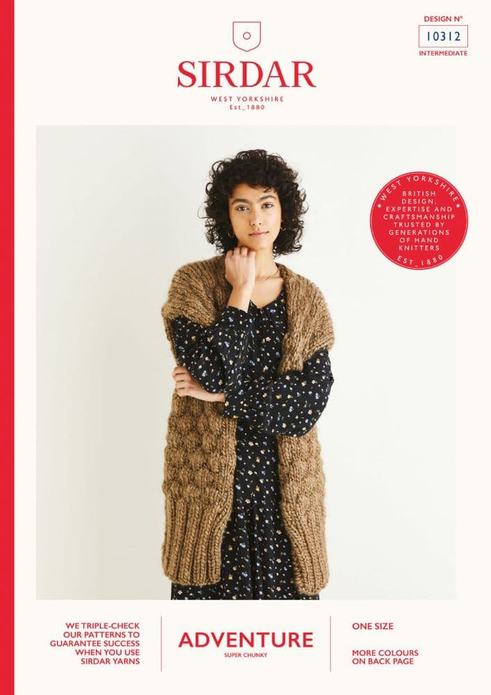 Sirdar Adventure Super Chunky Knitting Pattern - 10312 Sleeveless Jacket