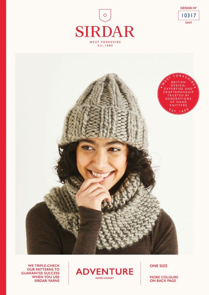 Sirdar Adventure Super Chunky Knitting Pattern - 10317 Hat & Cowl
