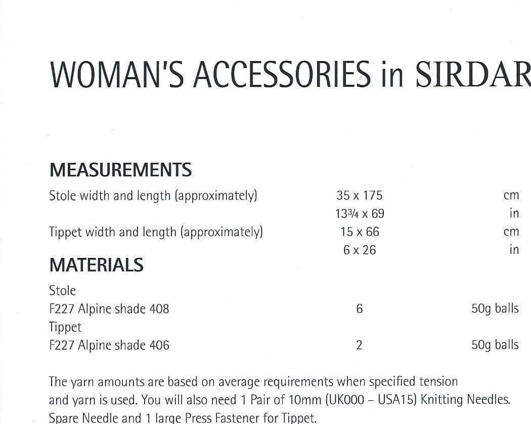 Sirdar Alpine Knitting Pattern - 8278 Accessories