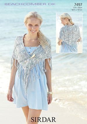 Sirdar Beachcomber DK - 7497 Shawl Knitting Pattern