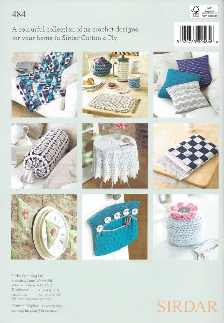 Sirdar Book 484 - Crochet Home - Sirdar Cotton 4ply