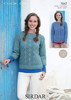 Sirdar Click Dk - 7047 Jumpers Knitting Pattern