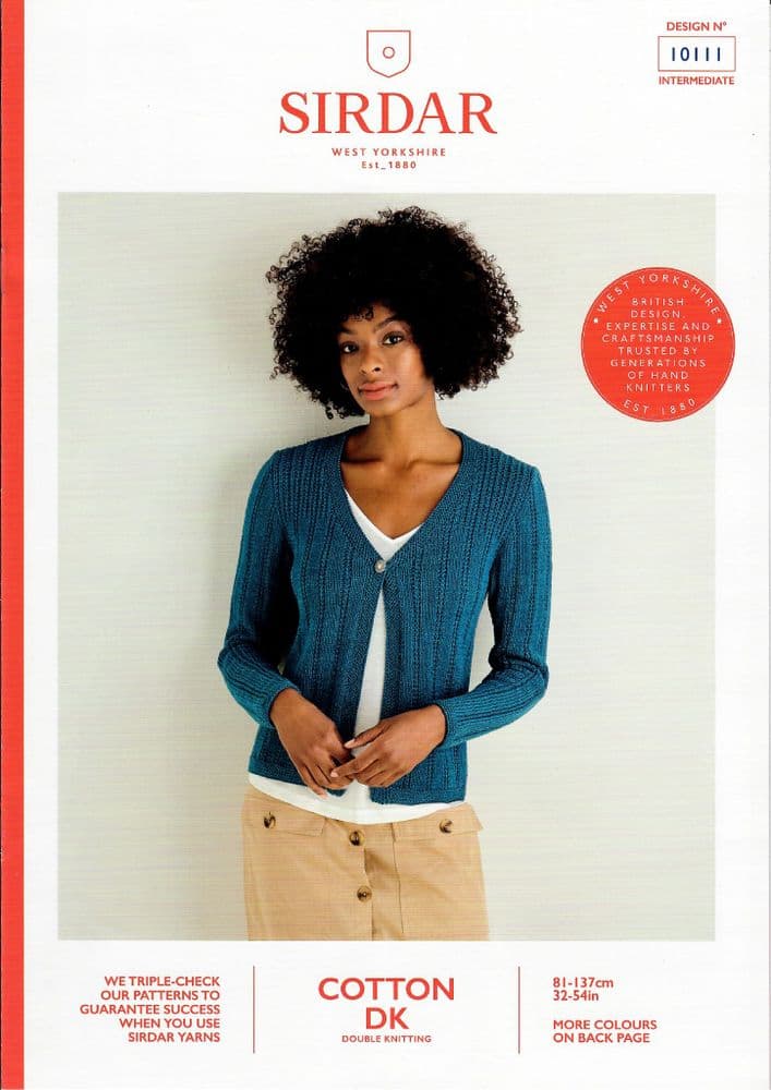 Sirdar Cotton DK Knitting Pattern Booklet - 10111 Cardigan
