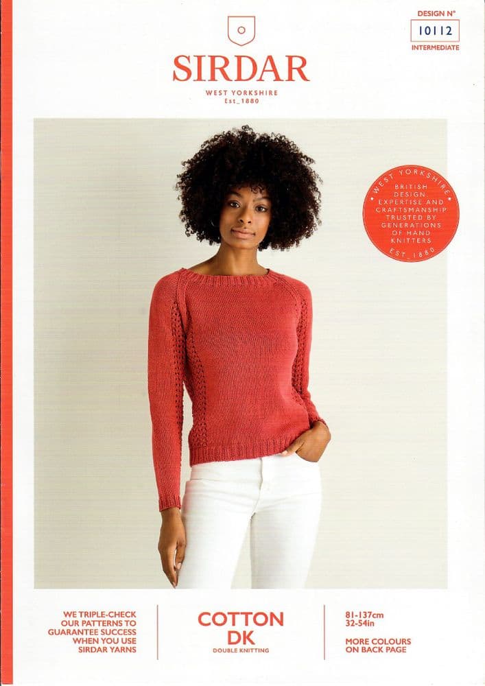 Sirdar Cotton DK Knitting Pattern Booklet - 10112 Sweater