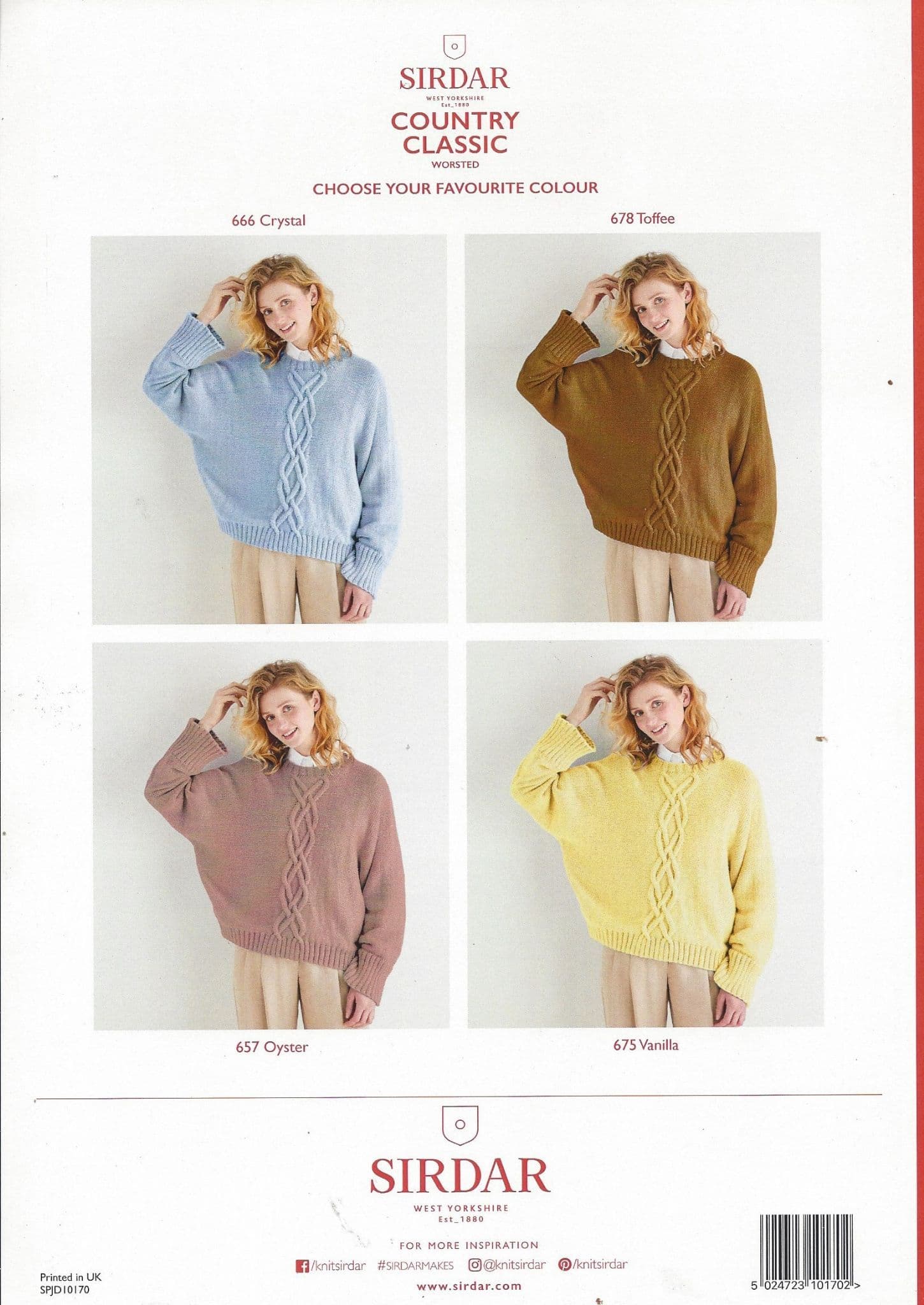 Sirdar Country Classic Worsted Knitting Pattern Booklet - 10170 Sweater