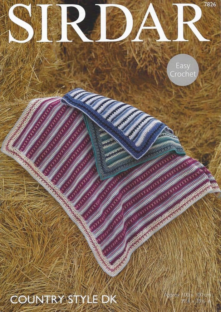 Sirdar Country Style DK - 7826 Blankets Crochet Pattern