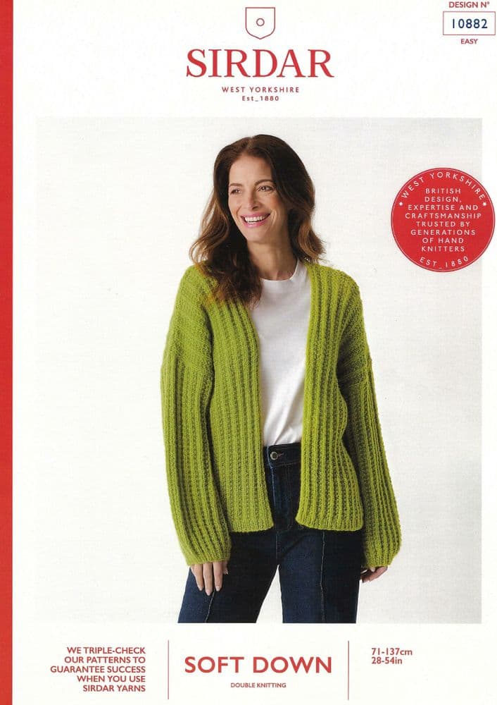Sirdar DK Knitting Pattern - 10882 Ladies Cardigan 28 - 54 ins