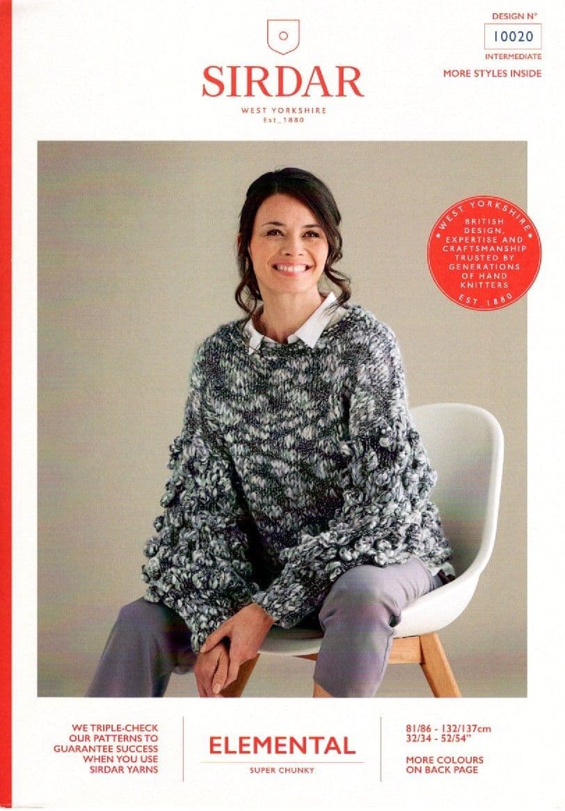 Sirdar Elemental Super Chunky Knitting Pattern Booklet - 10020 Sweater