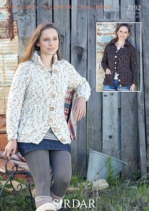 Sirdar Husky Super Chunky - 7192 Jackets Knitting Pattern