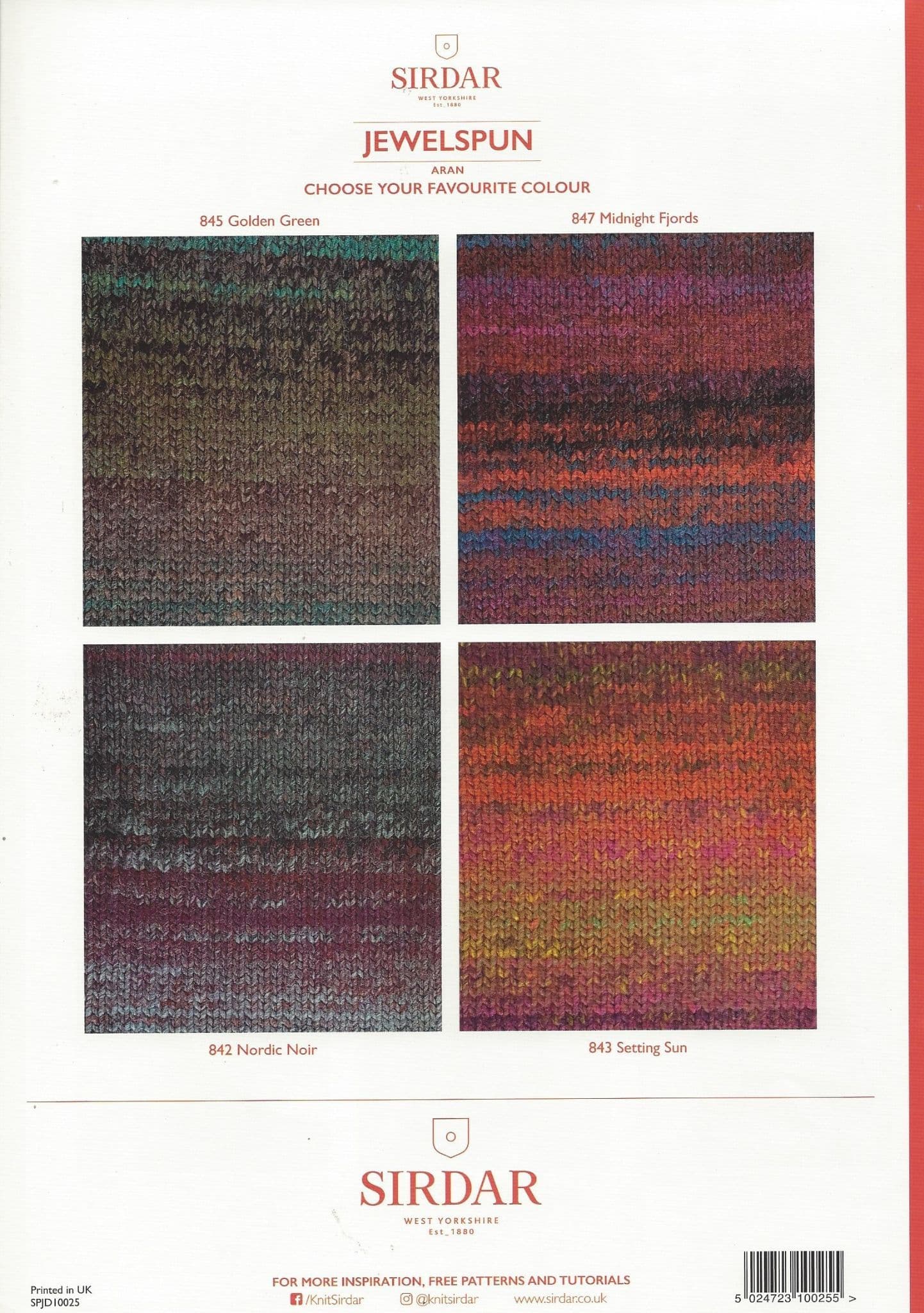 Sirdar Jewelspun Aran Knitting Pattern Booklet - 10025 Drape Cardigan