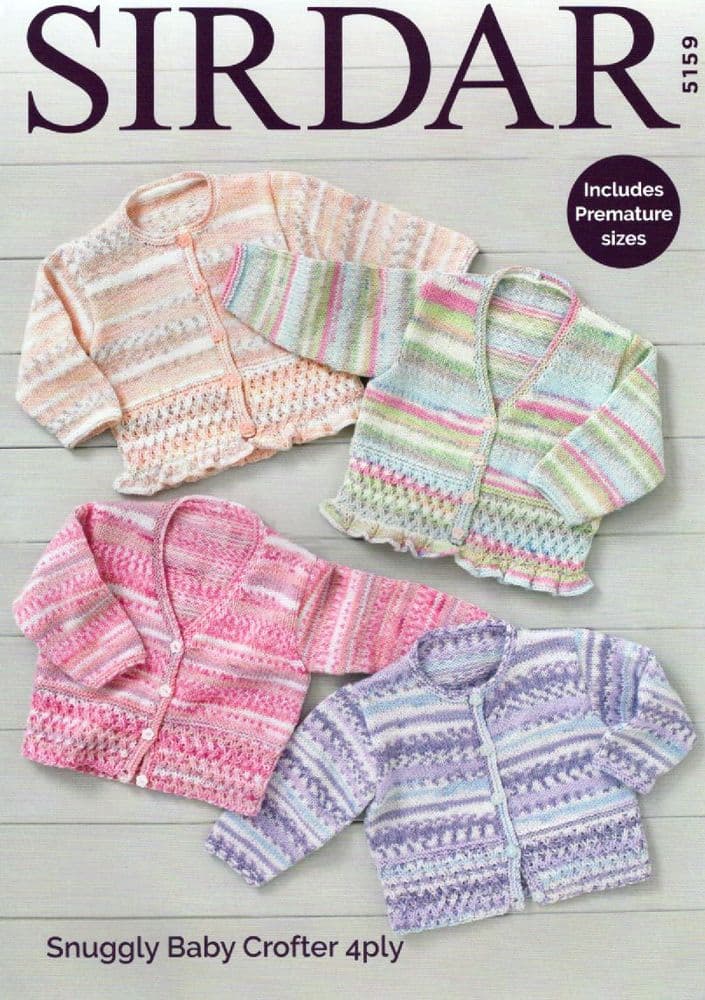 Sirdar Snuggly Baby Crofter 4Ply - 5159 Cardigans Knitting Pattern