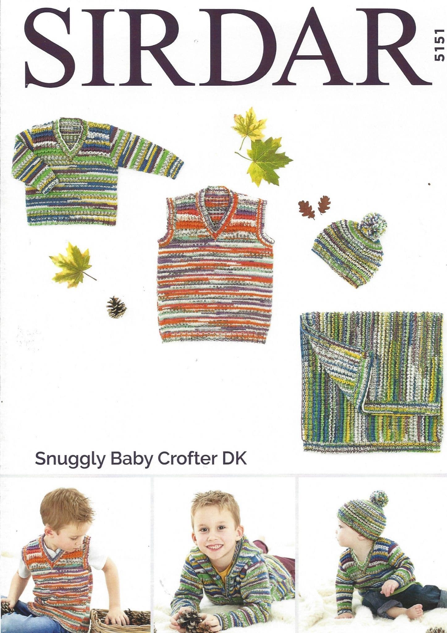 Sirdar Snuggly Baby Crofter DK - 5151 Sweater Tank Hat & Blanket ...