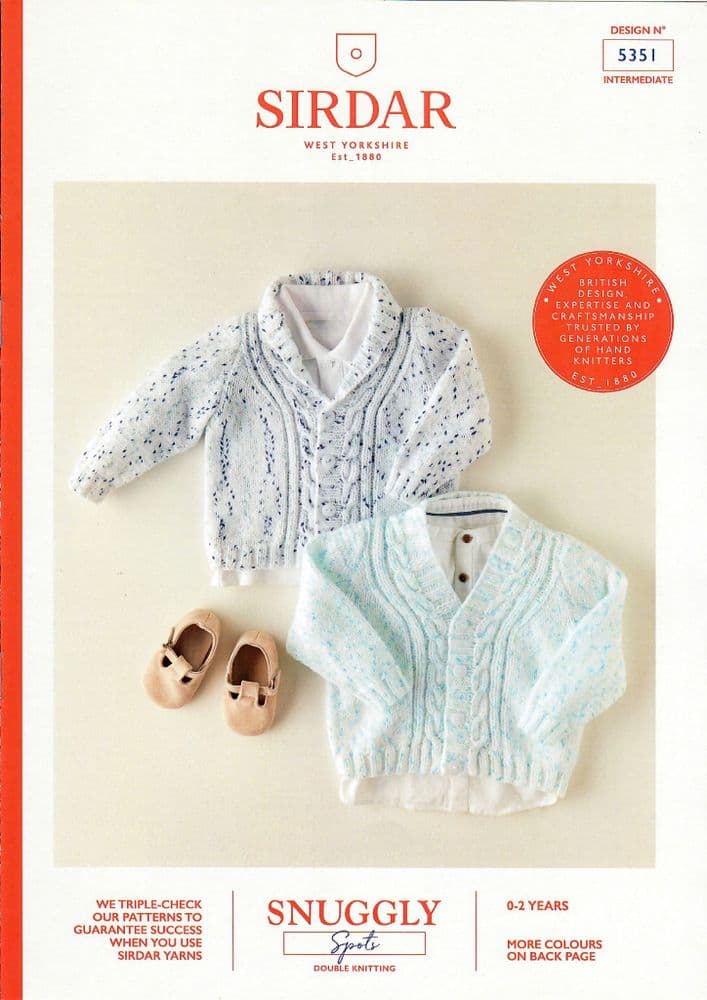 Sirdar Snuggly Baby DK Knitting Pattern - 5351 Cardigans