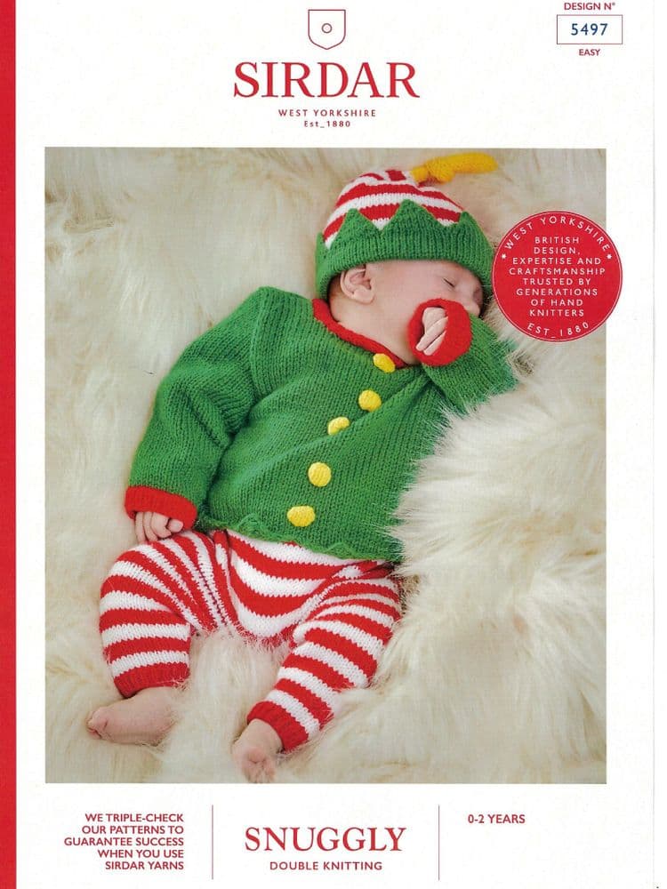 Sirdar Snuggly Baby DK Knitting Pattern - 5497 Christmas Elf Set 5 Designs