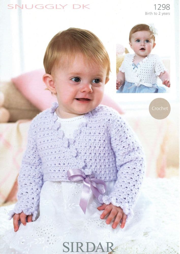 Sirdar Snuggly DK - 1298 Baby Cardigans 2 Designs Crochet Pattern
