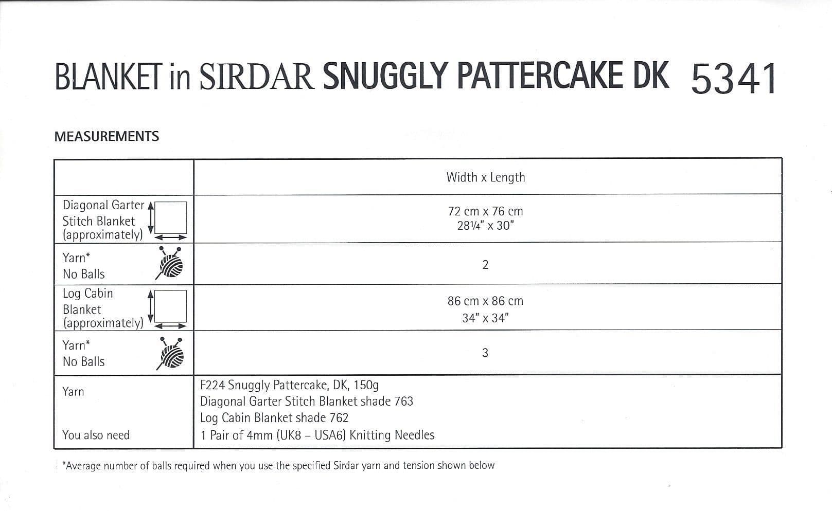 Sirdar Snuggly Pattercake DK Knitting Pattern - 5341 Blankets