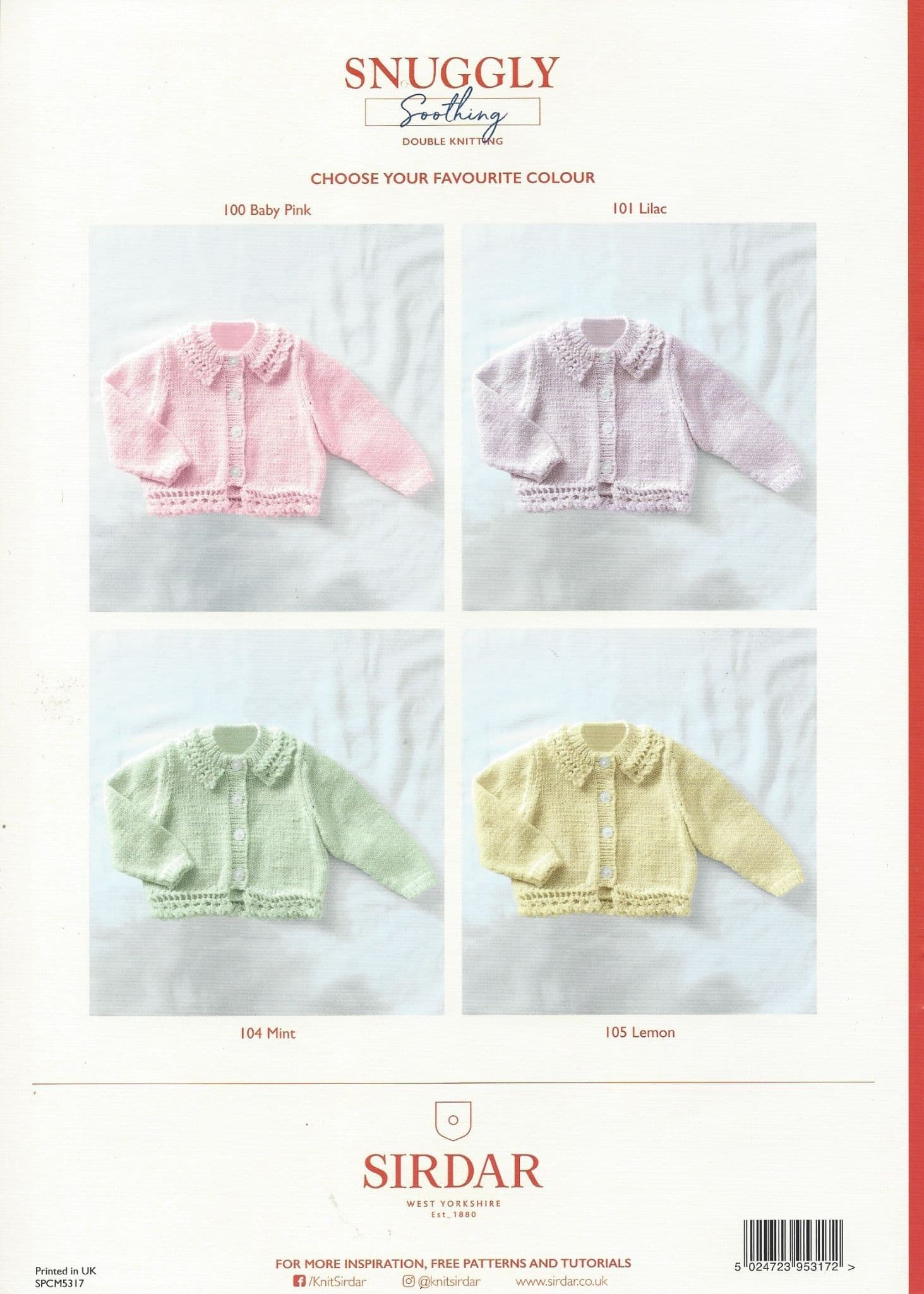 Sirdar Snuggly Soothing DK Knitting Pattern Booklet - 5317 Cardigan