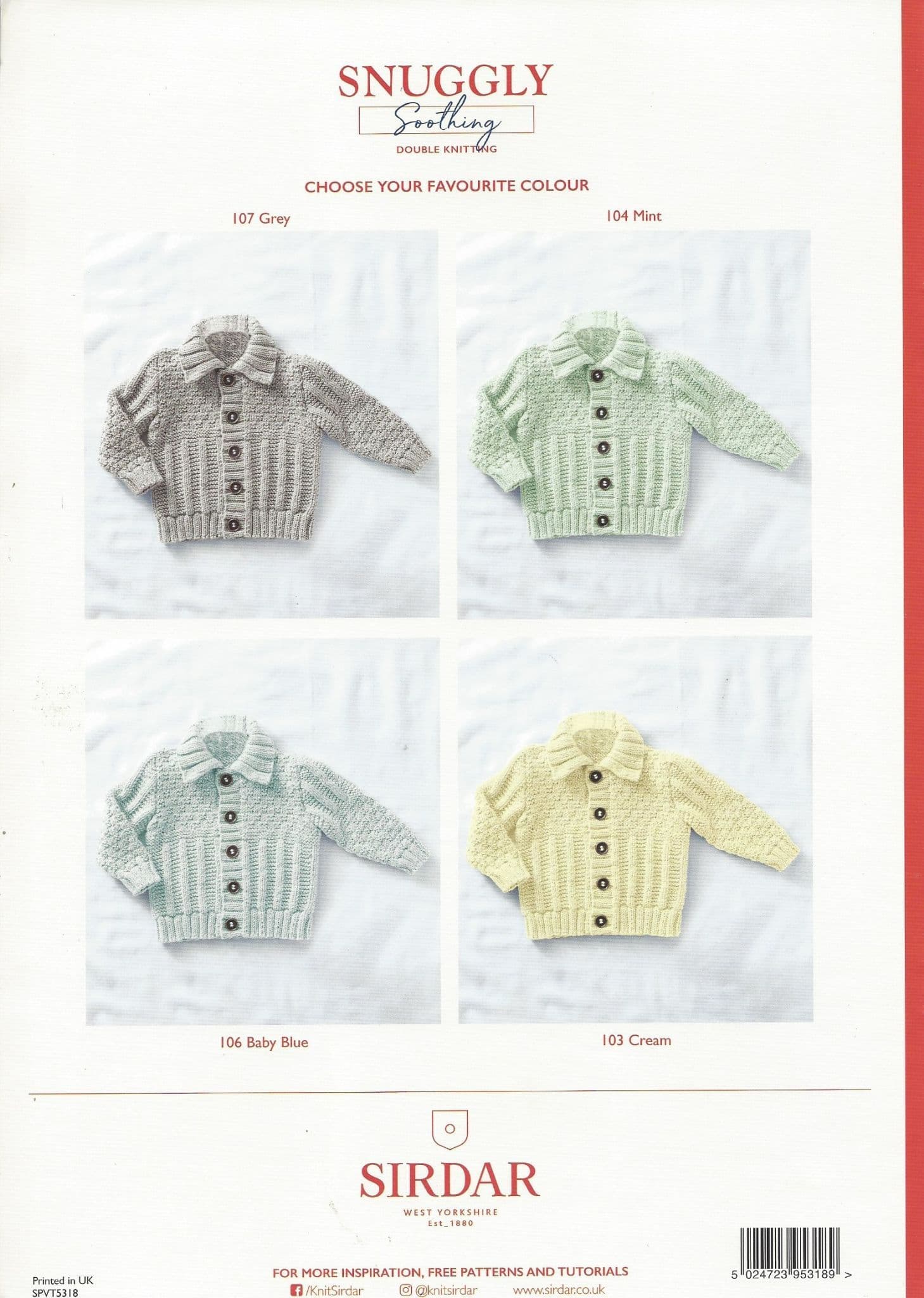 Sirdar Snuggly Soothing DK Knitting Pattern Booklet - 5318 Jacket