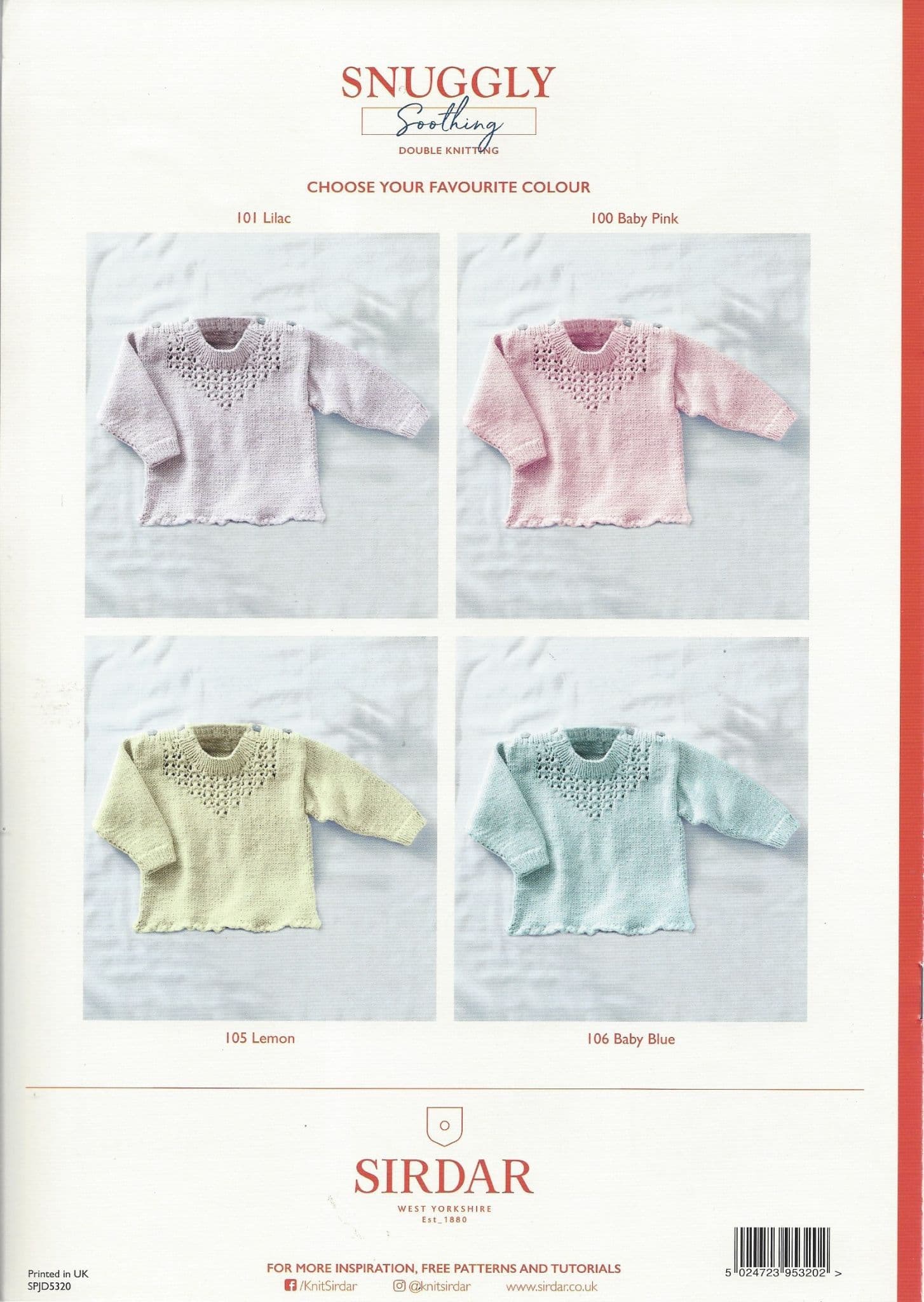 Sirdar Snuggly Soothing DK Knitting Pattern Booklet - 5320 Sweater