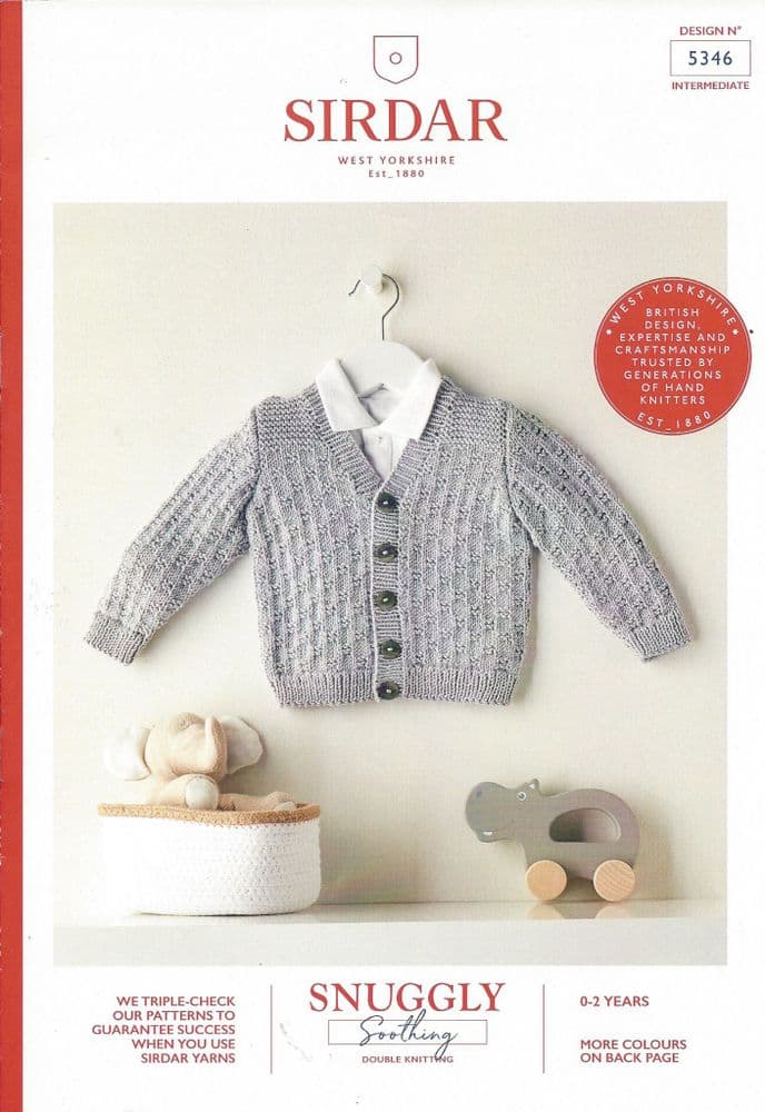 Sirdar Snuggly Soothing DK Knitting Pattern Booklet - 5346 Cardigan