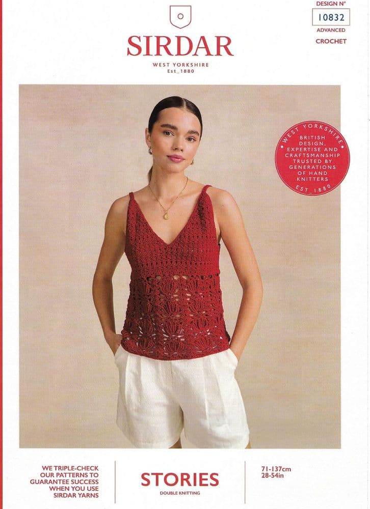 Sirdar Stories DK Crochet Pattern - 10832 Ladies Crochet Summer Top