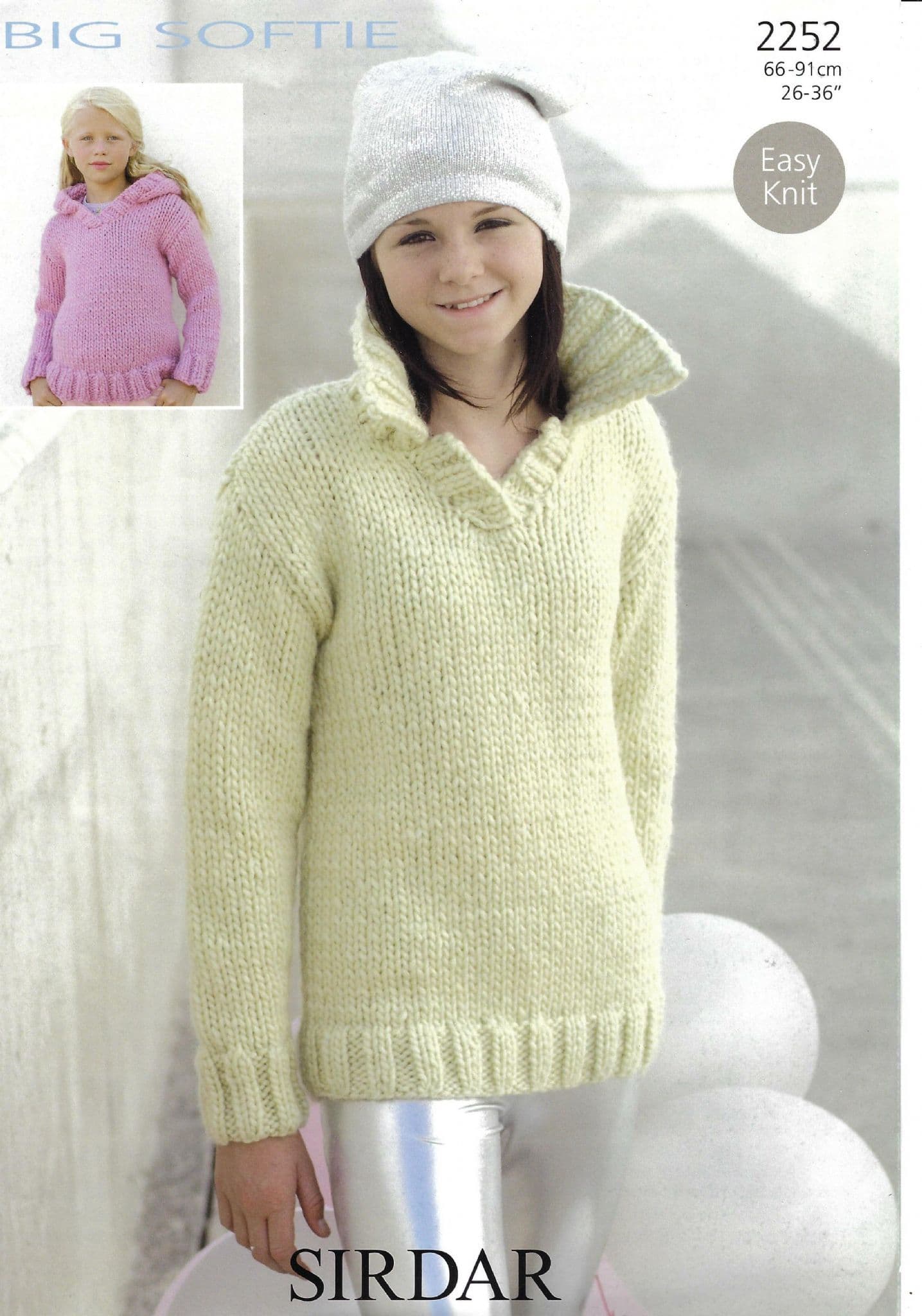 Sirdar Super Chunky Knitting Pattern - 2252 Girls Sweaters 2 Designs