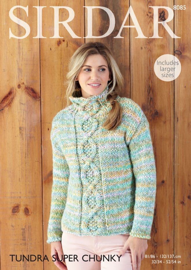 Sirdar Super Chunky Knitting Pattern - 8085 Sweater