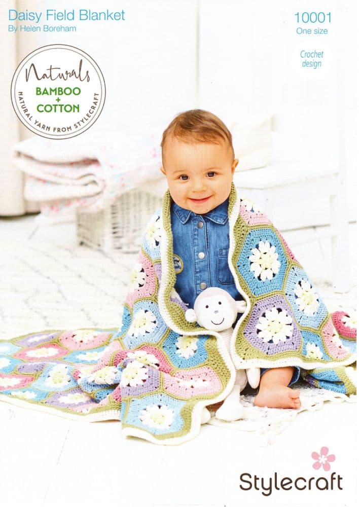Stylecraft Baby DK Crochet Pattern - 10001 Daisy Field Blanket