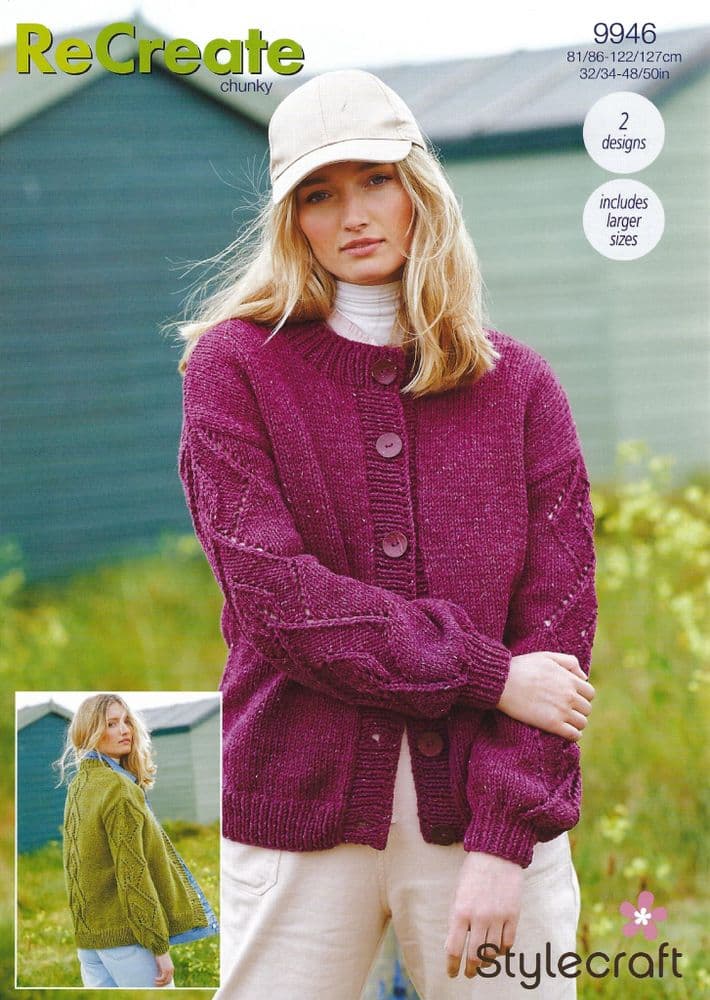 Stylecraft Chunky Knitting Pattern - 9946 Ladies Cardigans 2 Designs