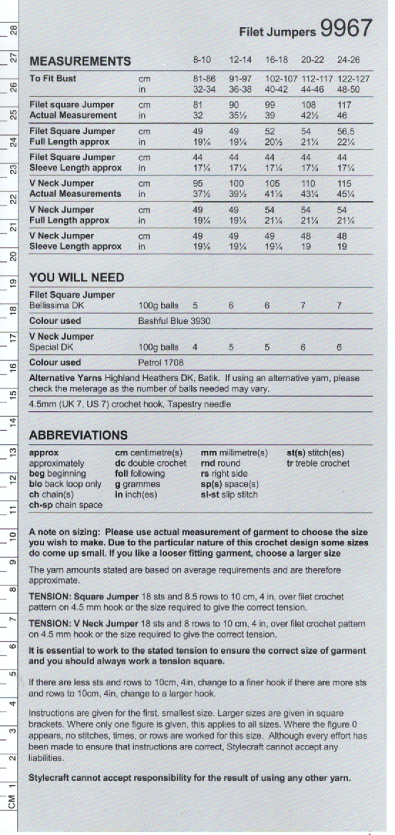 Stylecraft DK Crochet Pattern - 9967 Ladies Sweaters