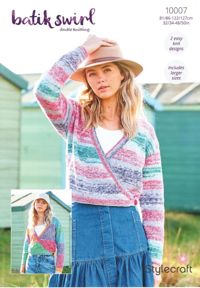 Stylecraft DK Knitting Pattern - 10007 Ladies Crossover Cardigans