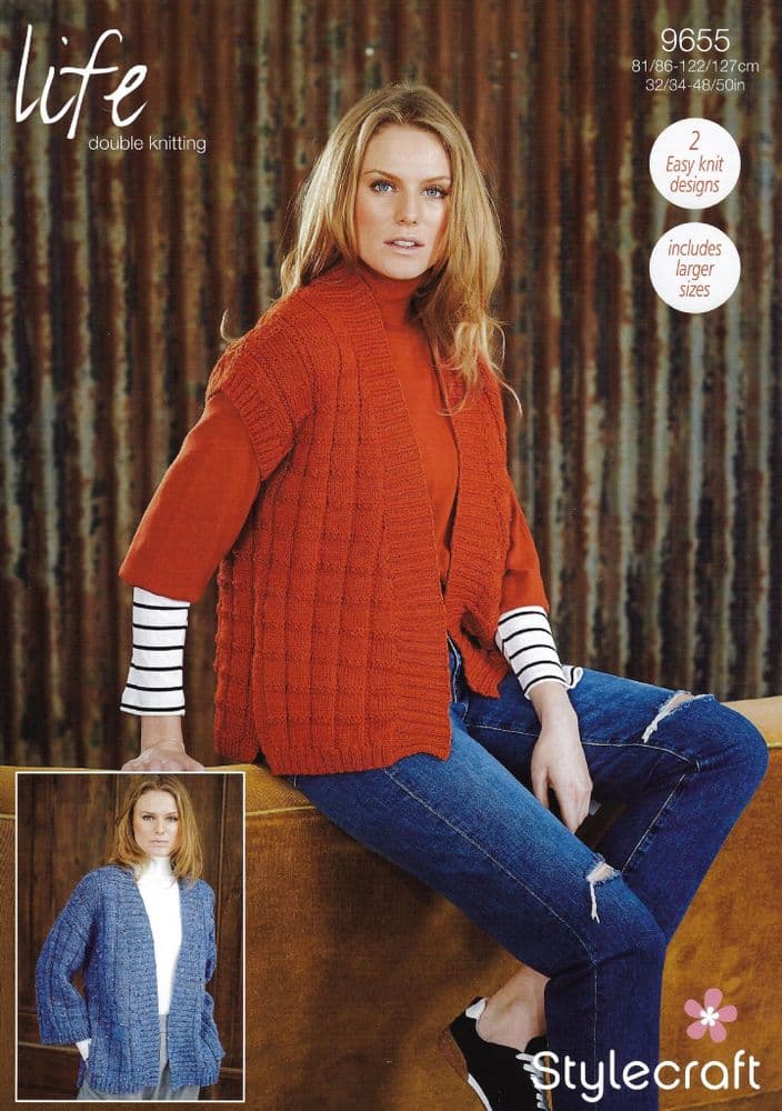 Stylecraft DK Knitting Pattern - 9655 Ladies Cardigans 2 Designs