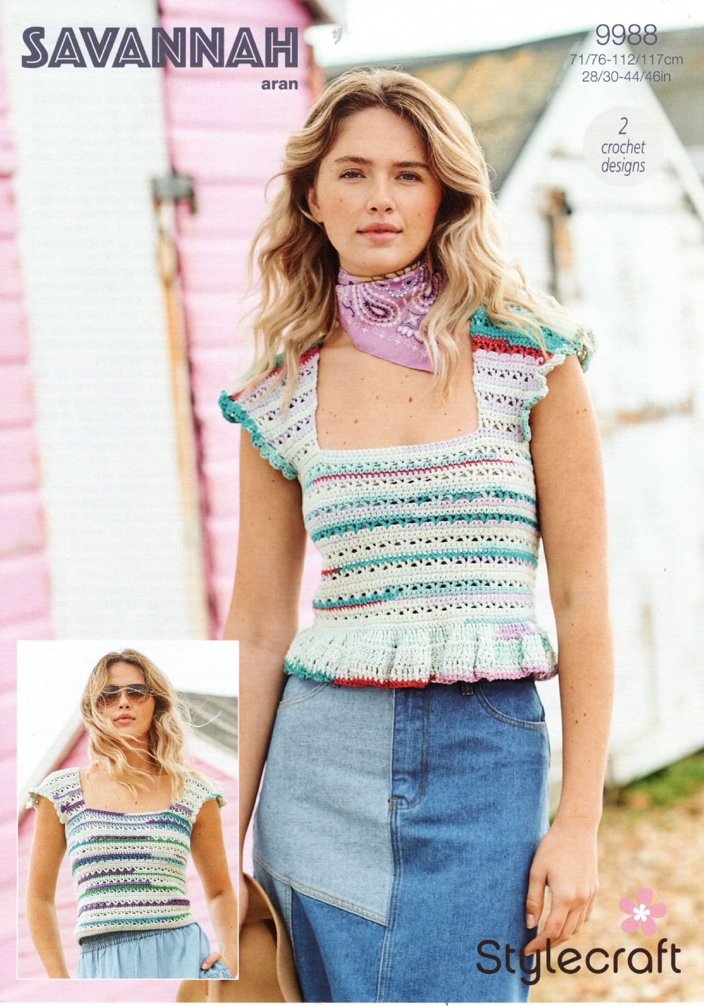 Stylecraft Savannah Aran Crochet Pattern - 9988 LadiesTops