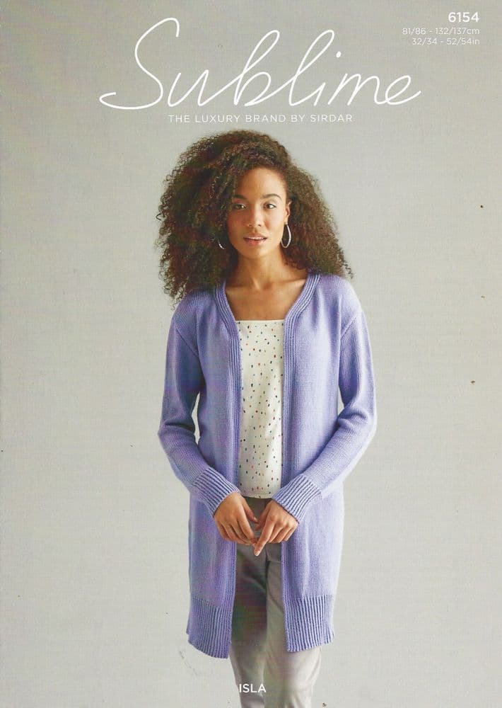 Sublime Isla DK Knitting Pattern - 6154 Cardigan