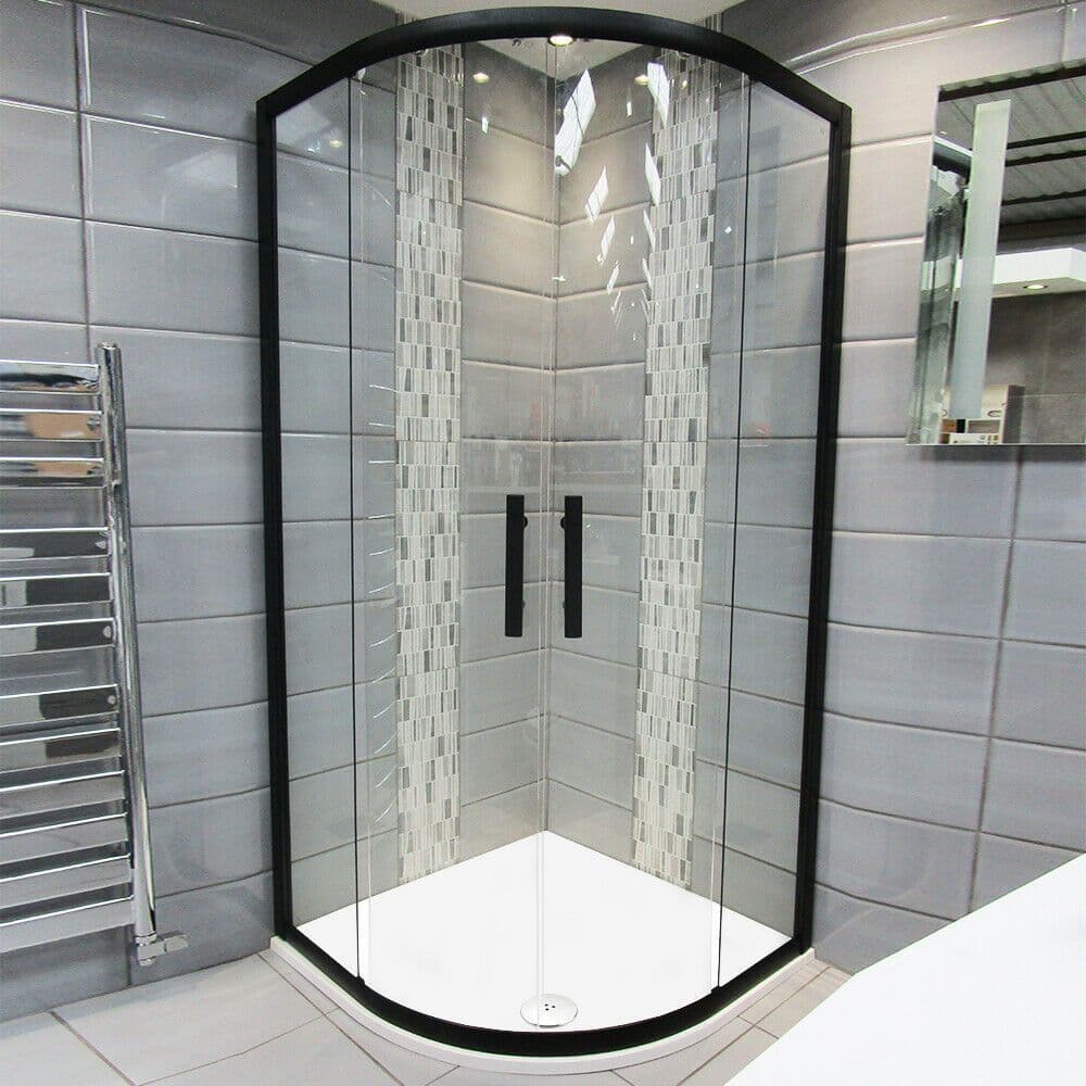 Crown 900mm Black Quadrant Shower Enclosure