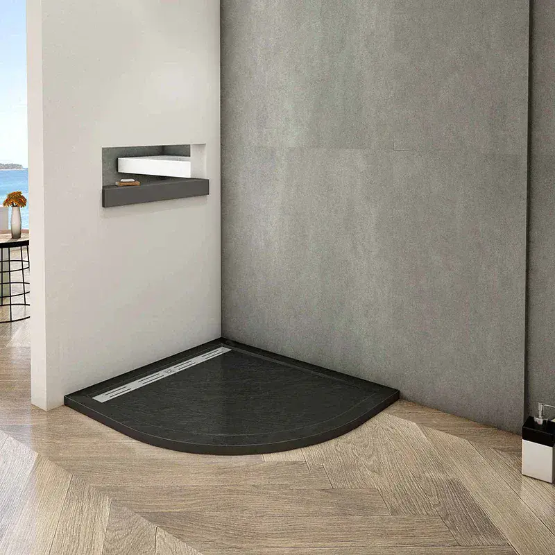 Black Slate Effect Quadrant Shower Trays