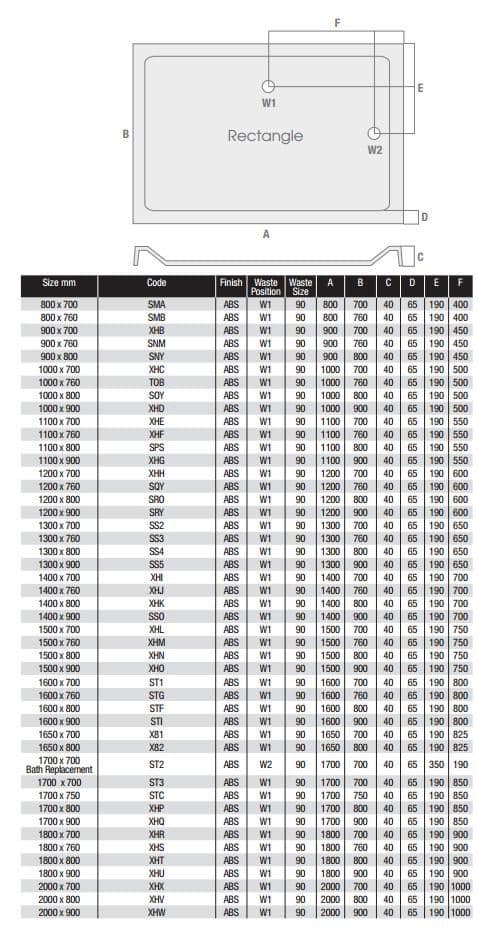 Mx Elements 1100mm x 900mm Rectangular Low Profile Tray XHG