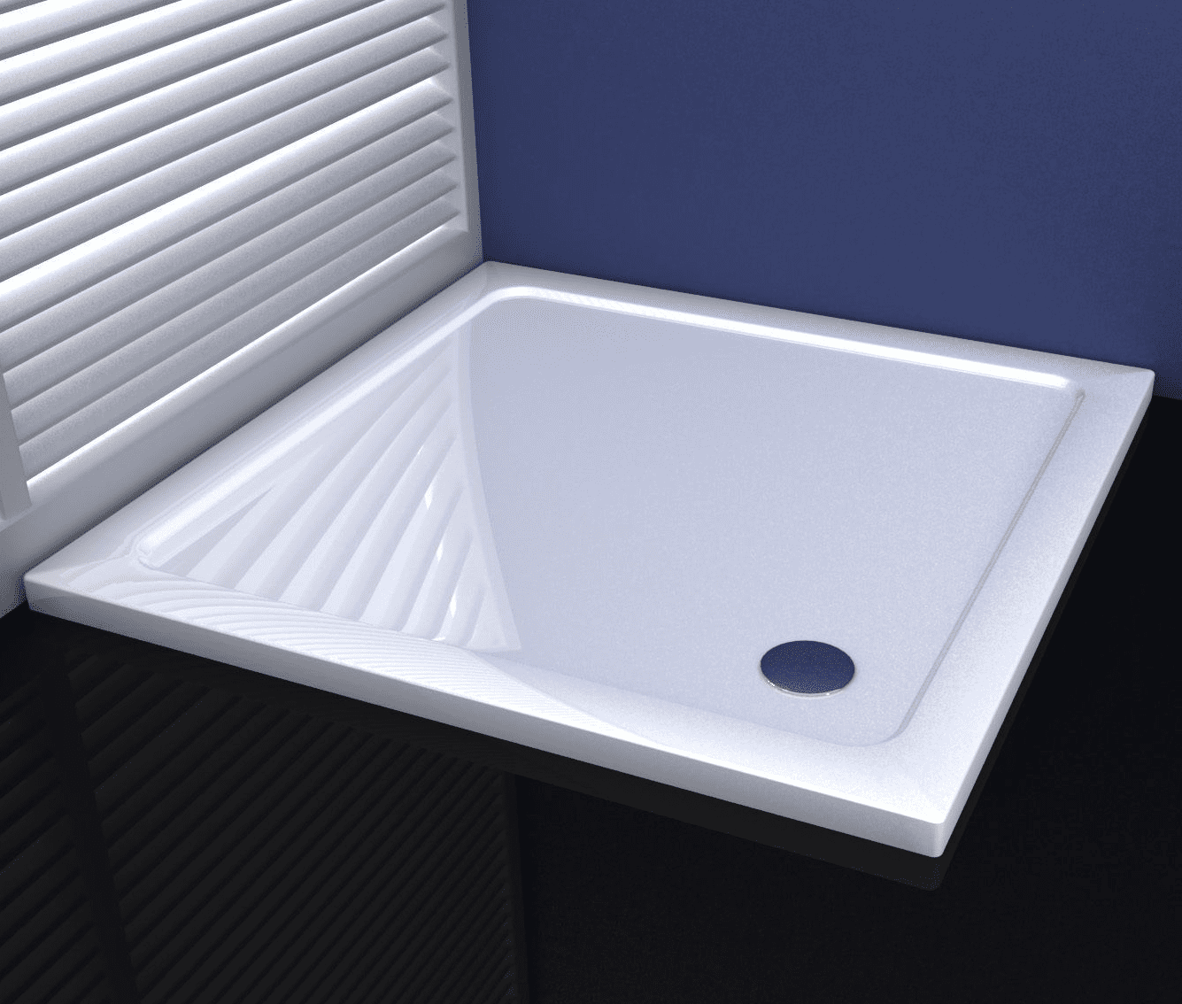 Premium Low Profile Gloss White 1000mm x 1000mm Square Shower Tray