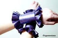 Latex lace frilled cuffs and collar set