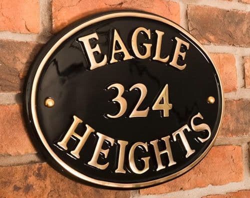 445mm x 300mm Oval Cast Brass Sign | The Sign Maker Shop