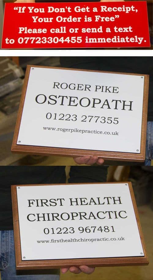 Large Acrylic Laminate Plaques / Name Plates