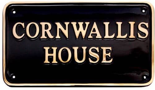 Cast Brass Rectangular House Sign | The Sign Maker Shop