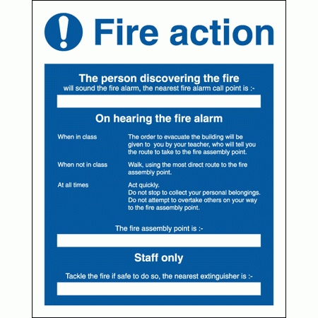 Fire Action Sign - The Person Discovering The Fire 5893